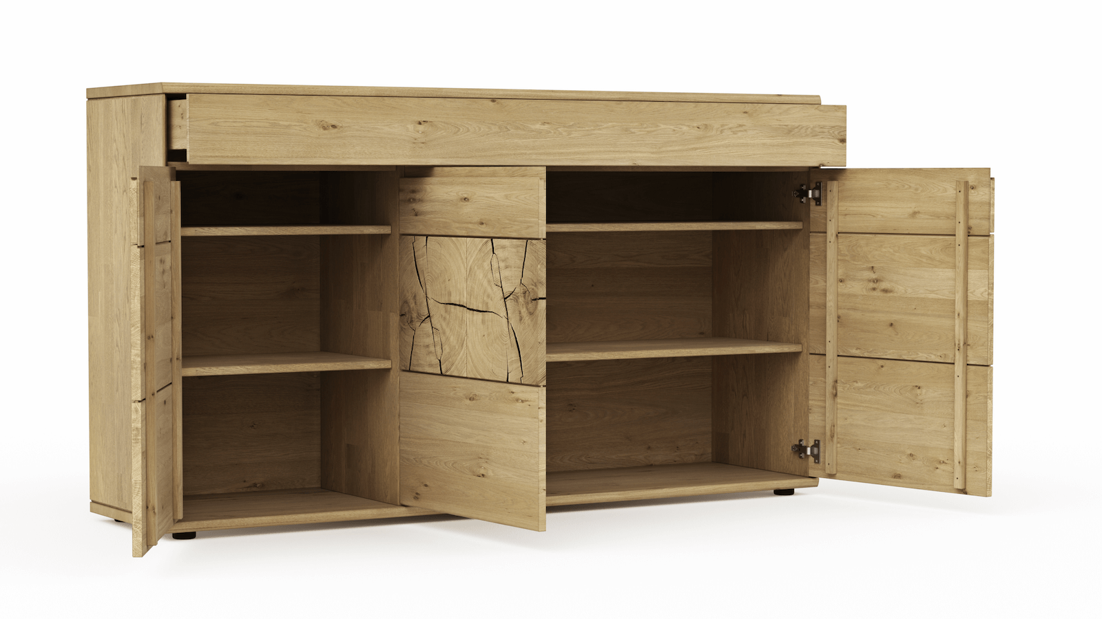Sideboard Amora aus massiver Wildeiche, bianco geölt von Global Comfort ...